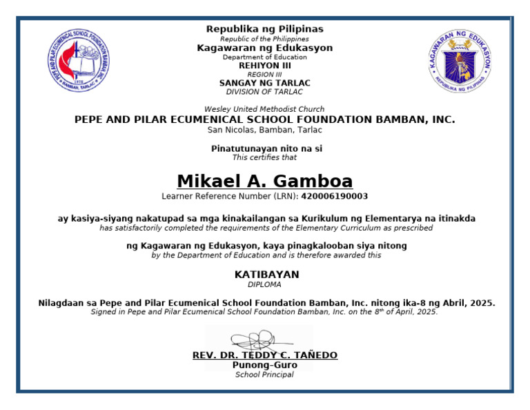 New Diploma - Grade 6 | PDF