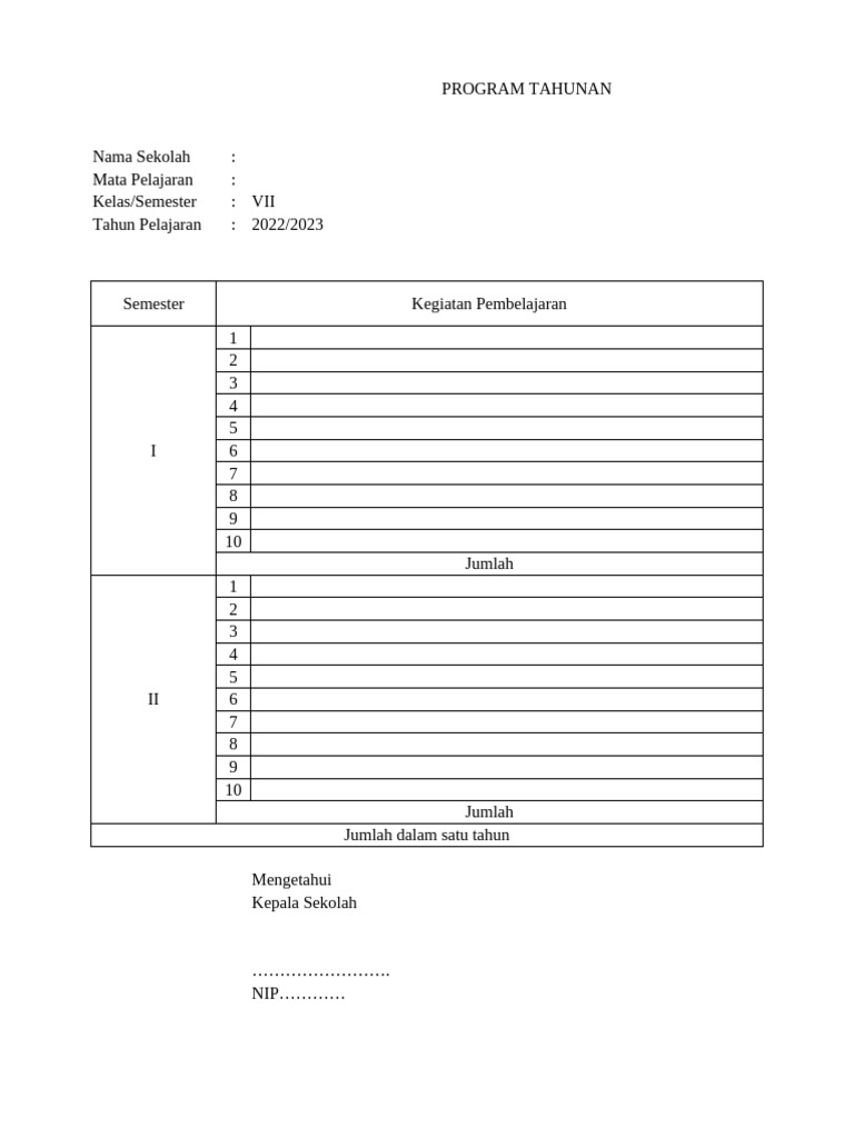 Prota Dan Promes 2022 2023 | PDF