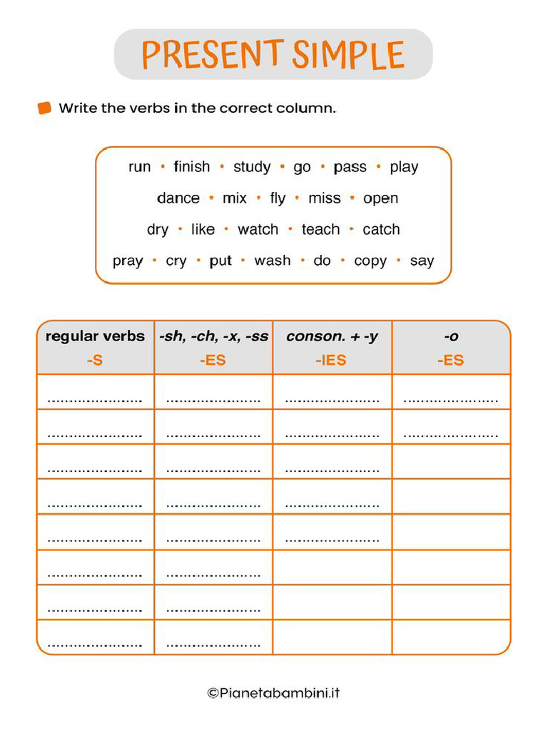 Present Simple 3rd Person | PDF