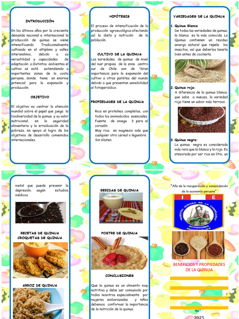 Triptico Quinua | PDF | Quinua | Nutrición