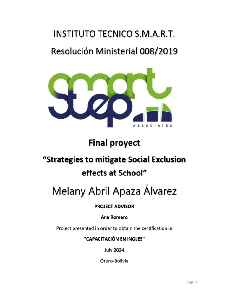 Strategies Against School Social Exclusion | PDF | Self Esteem | Social ...