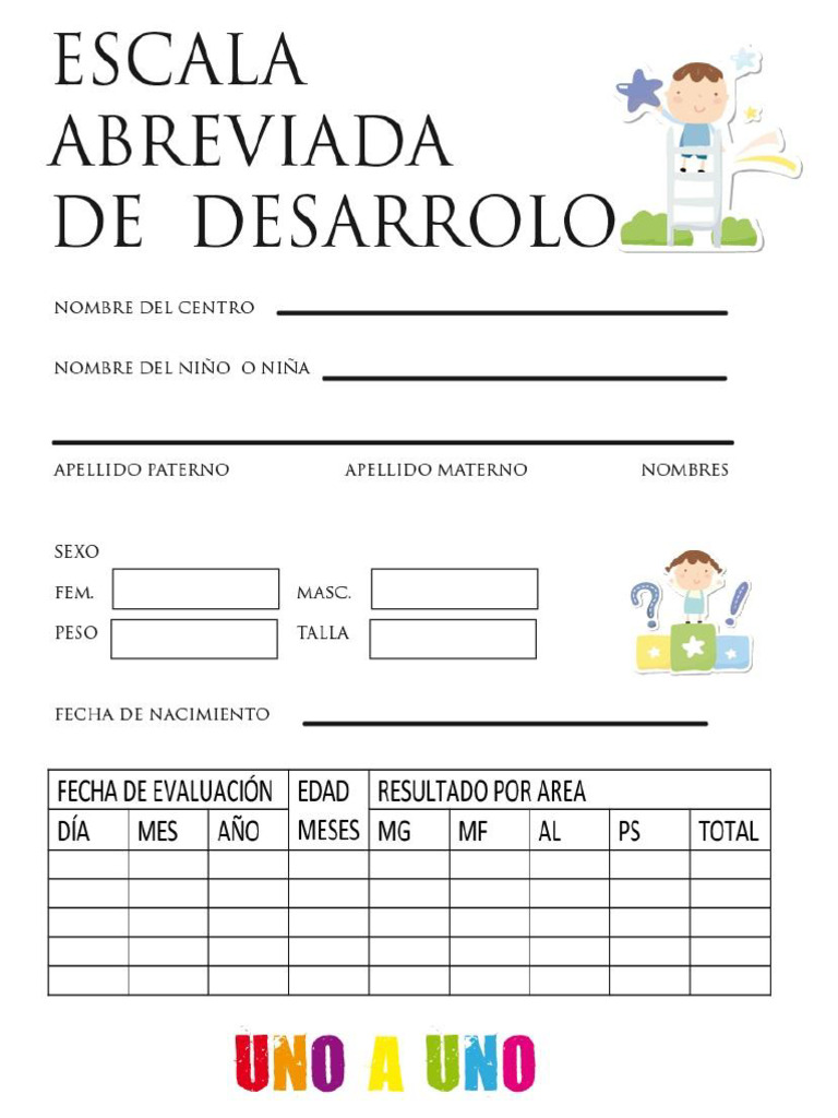 ESCALA ABREVIADA DE DESARROLLO | PDF