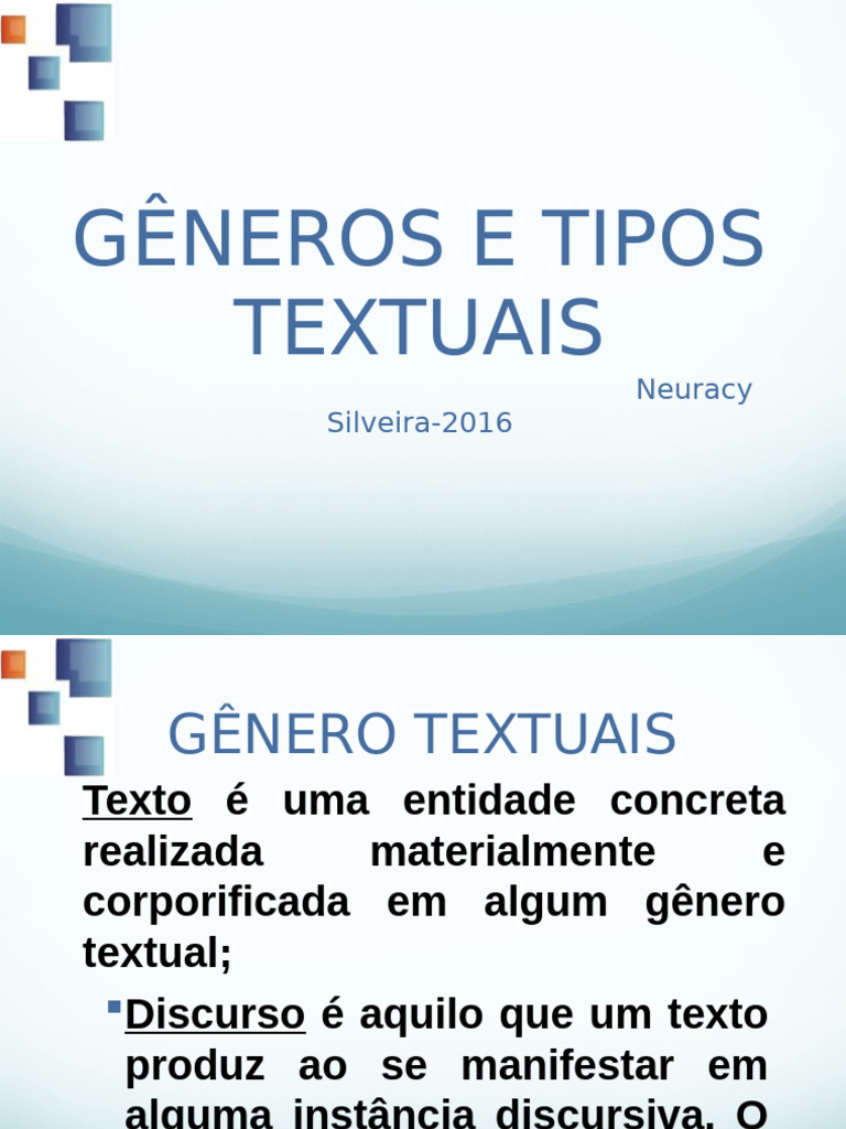 Gêneros e Tipos de Texto | PDF