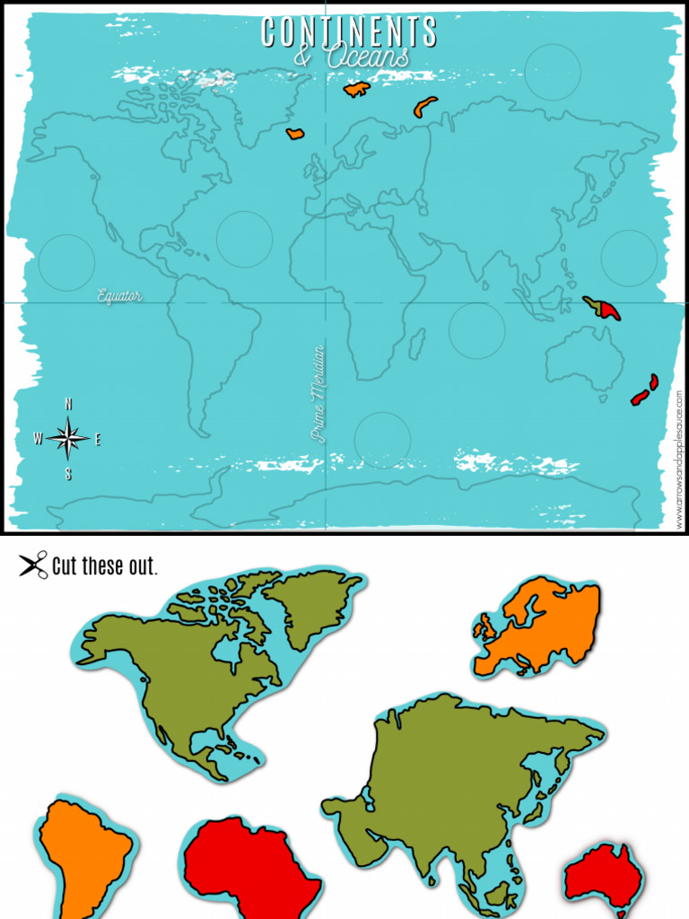Continents Oceans Puzzle | PDF