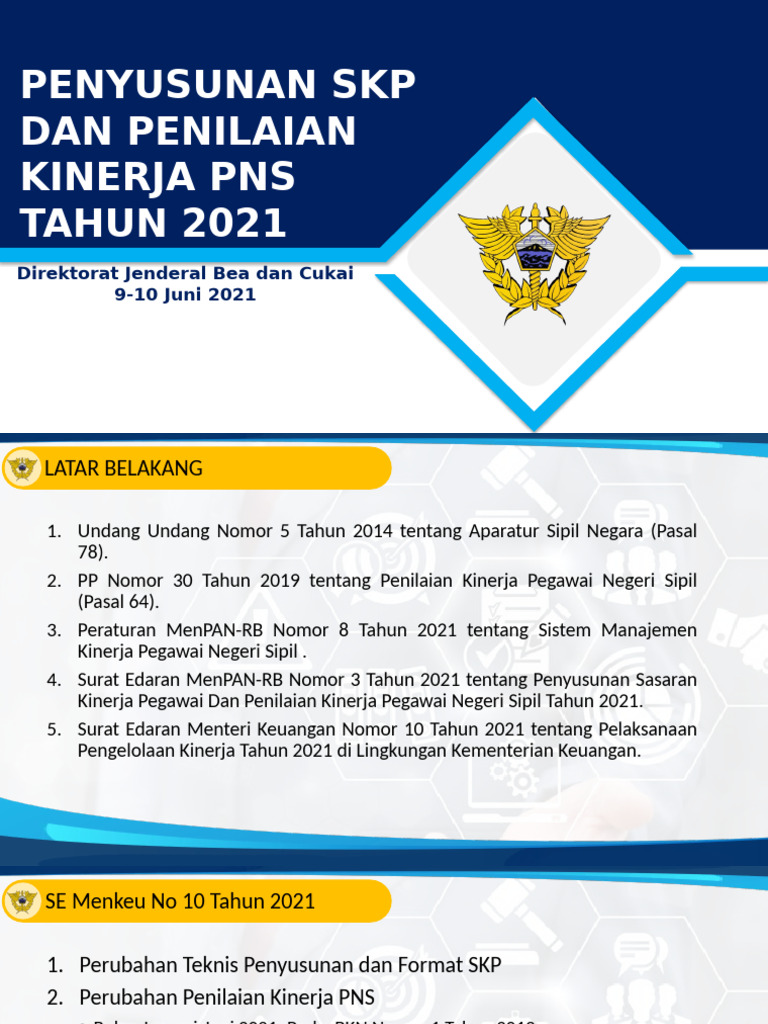 Sosialisasi Penyusunan SKP Dan Penilaian Kinerja 2021 Final - FIX | PDF