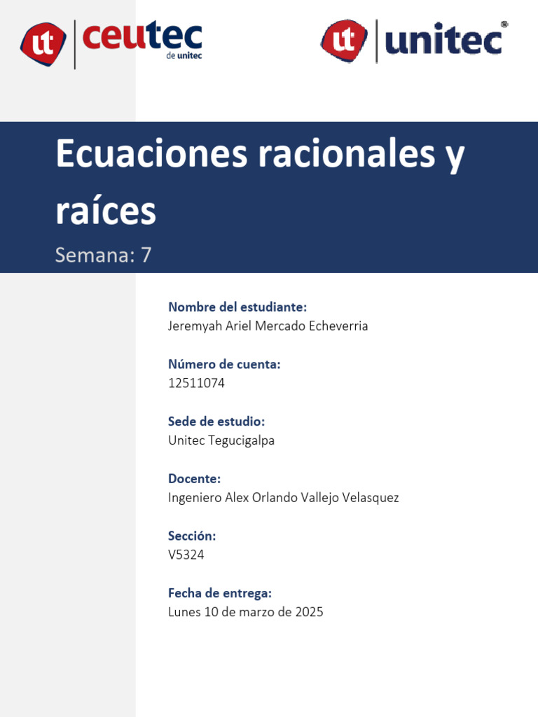 Ecuaciones Racionales y Raíces | PDF