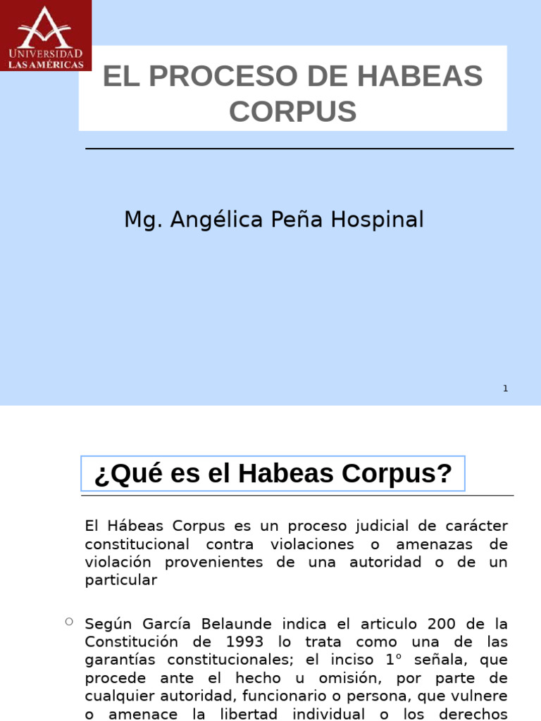 13 El Proceso de Habeas Corpus | PDF | Habeas corpus | Prisión