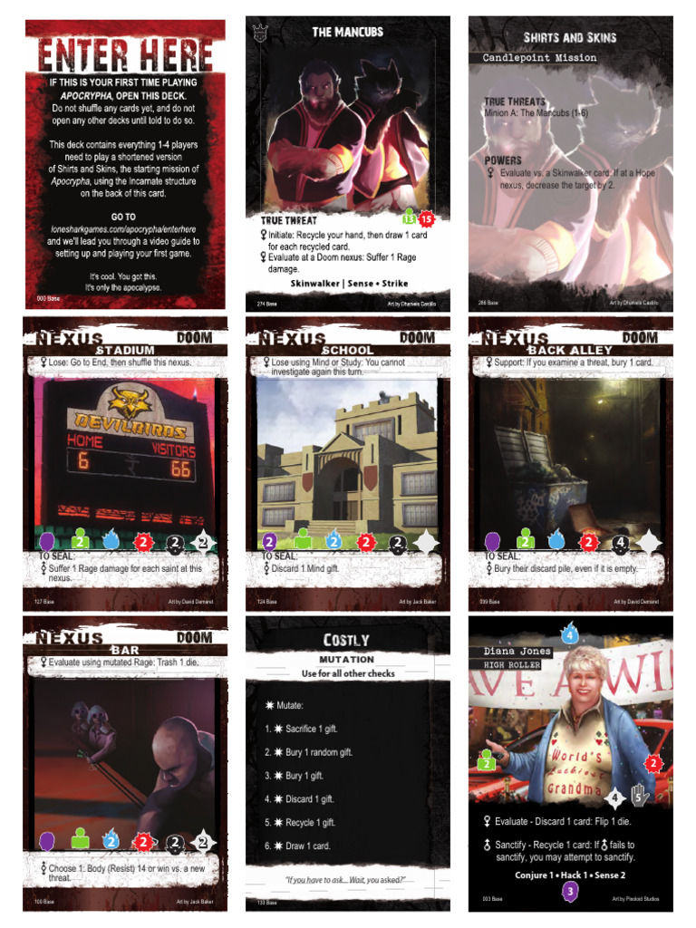 PART 3 of 4 Apocrypha World Enter Here Fronts and Backs | PDF | Chess ...