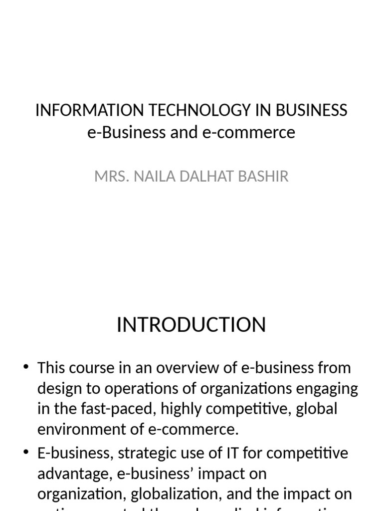 Intro To E-Business - pptx2 2 | PDF | E Commerce | Electronic Business