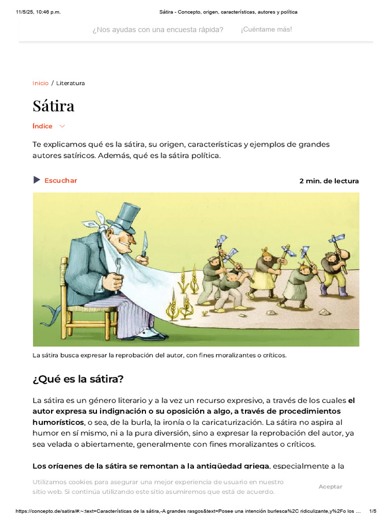 Sátira - Concepto, Origen, Características, Autores y Política | PDF | Sátira