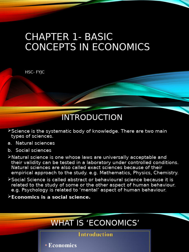 Chapter 1 - Basic Concepts in Economics | PDF | Economics | Science