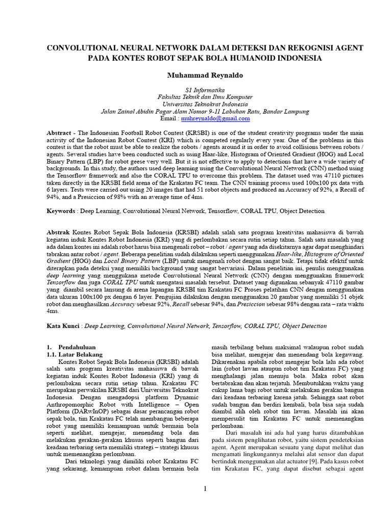 Convolutional Neural Network Dalam Detek | PDF