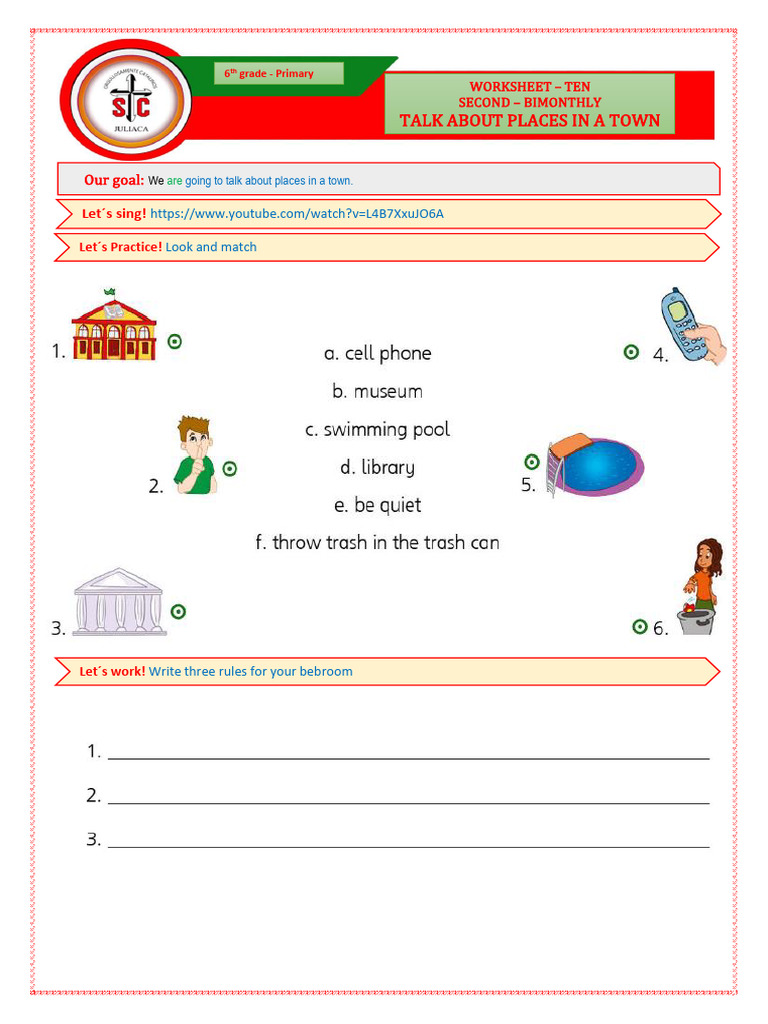 Actividades sobre lugares en un pueblo | PDF
