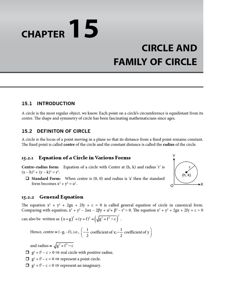 Circle and Family of Circle | PDF | Circle | Tangent