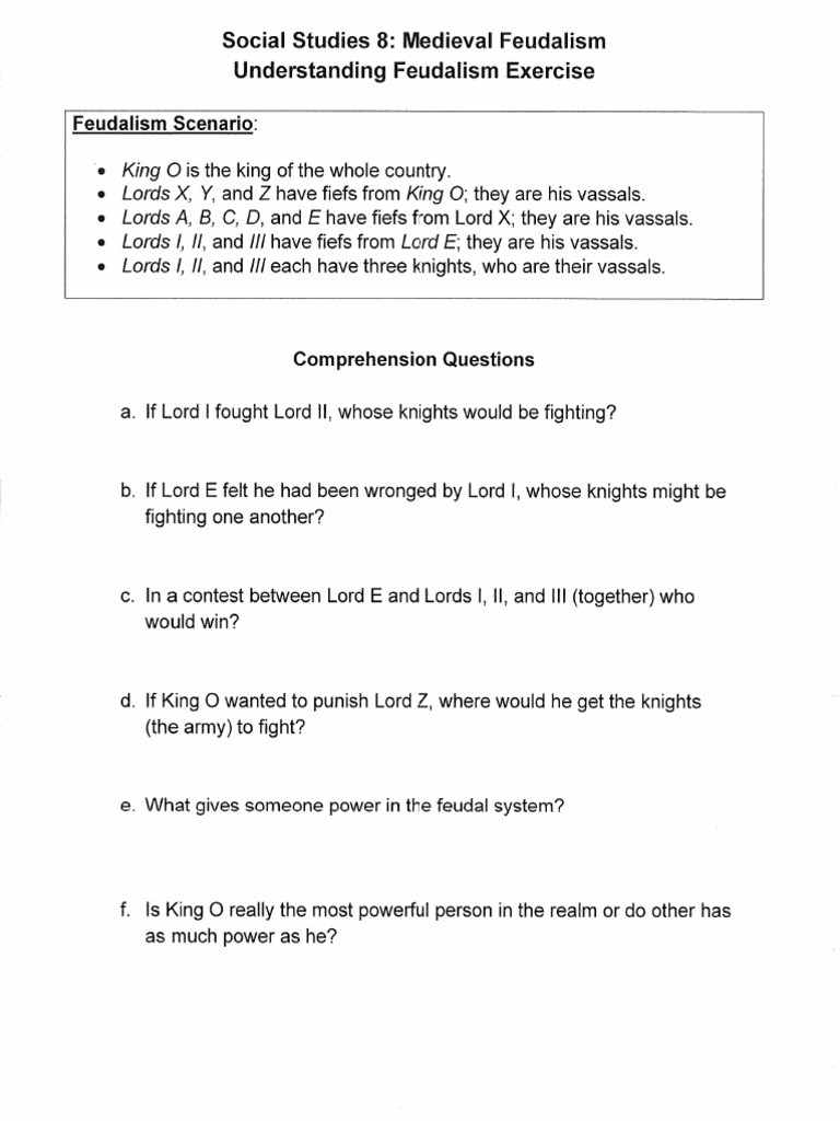 Feudalism Logic Game | PDF