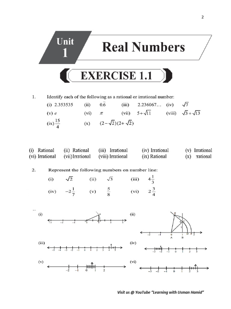 Math9 PCTB Sol Unit01 Arshad and Usman Hamid | PDF | Rational Number ...