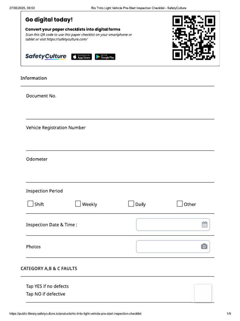 Rio Tinto Checklist | PDF