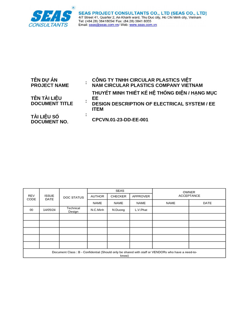CPCVN.01 23 DD EE 001 Rev.00 Design Description | PDF