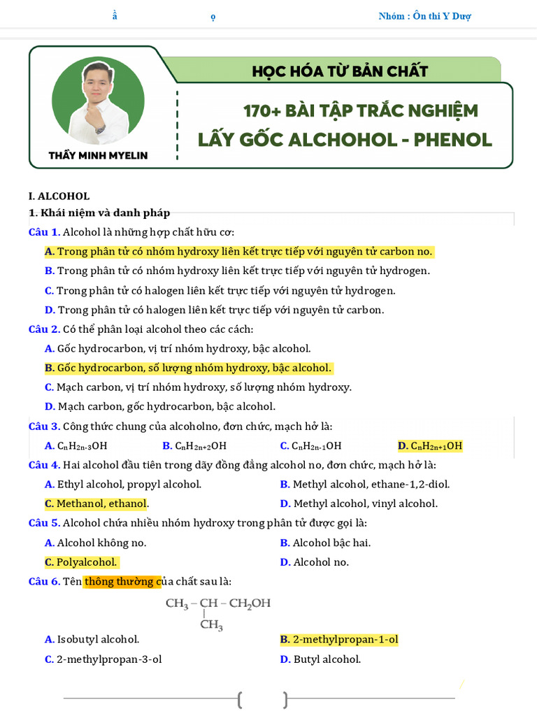170+ BTTN Alcohol - Phenol | PDF