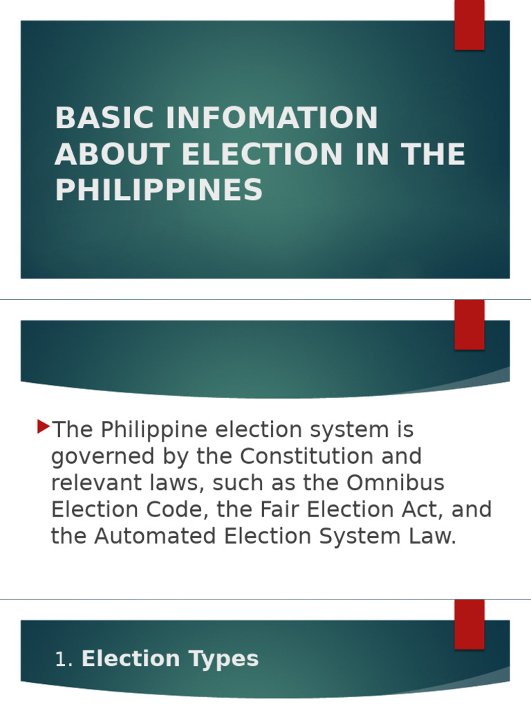Philippine Election System Overview | PDF
