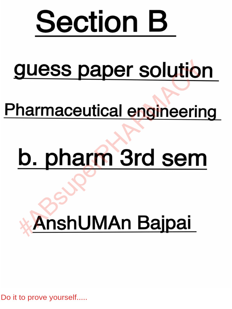 Section B Engineering Guess Paper Solution by Anshuman Bajpai ...