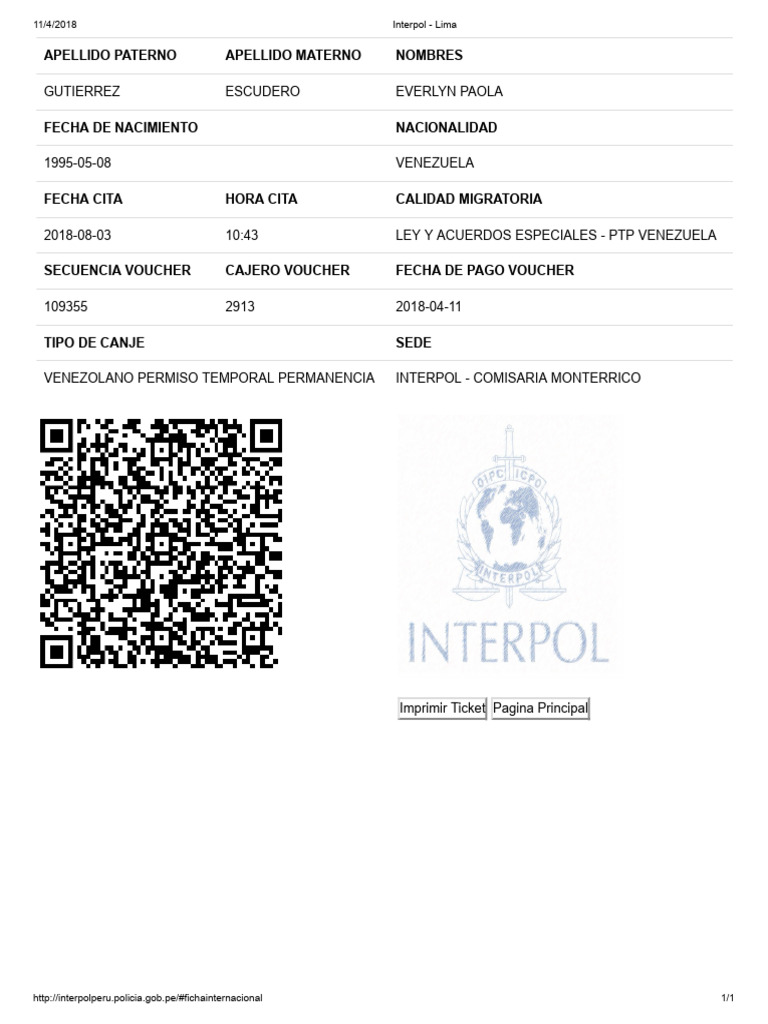 Interpol - Lima - Paola | PDF