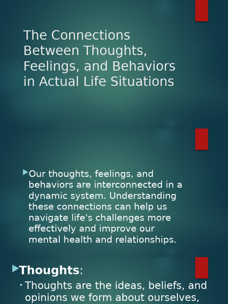 The Connections Between Thoughts Feelings and | PDF | Feeling | Thought