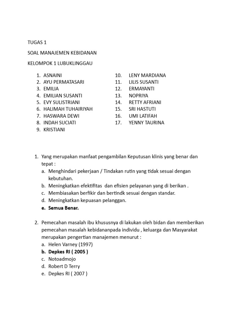 Soal MCQ Manajemen Pelayanan | PDF