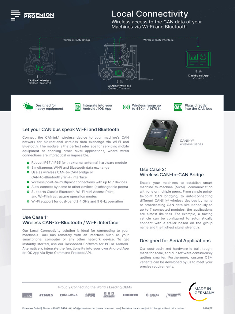 Proemion Local Connectivity CLW 3000 en | PDF | Wi Fi | Bluetooth