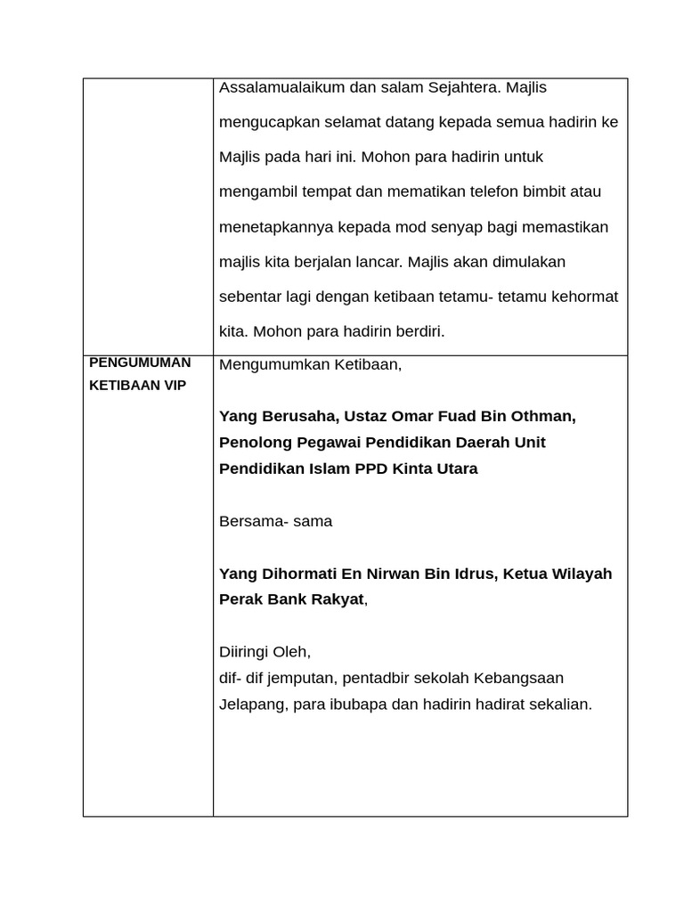 SKRIP MC PROGRAM AIDILADHA BANK RAKYAT | PDF