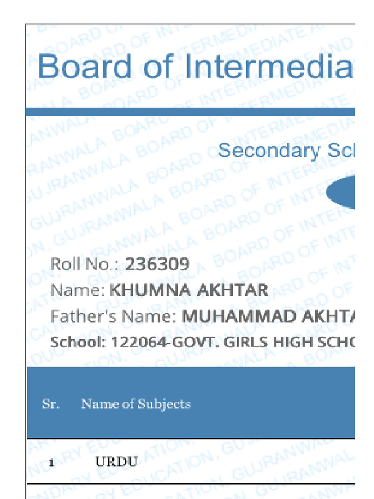 Result Card | PDF