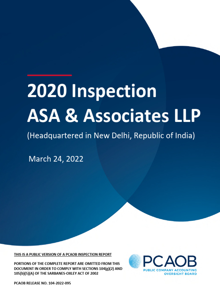 104 2022 095 Asa India | PDF | Audit | Auditor's Report
