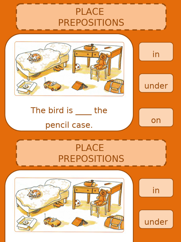 Prepositions of Place Fun Activities Games 2.0 | PDF