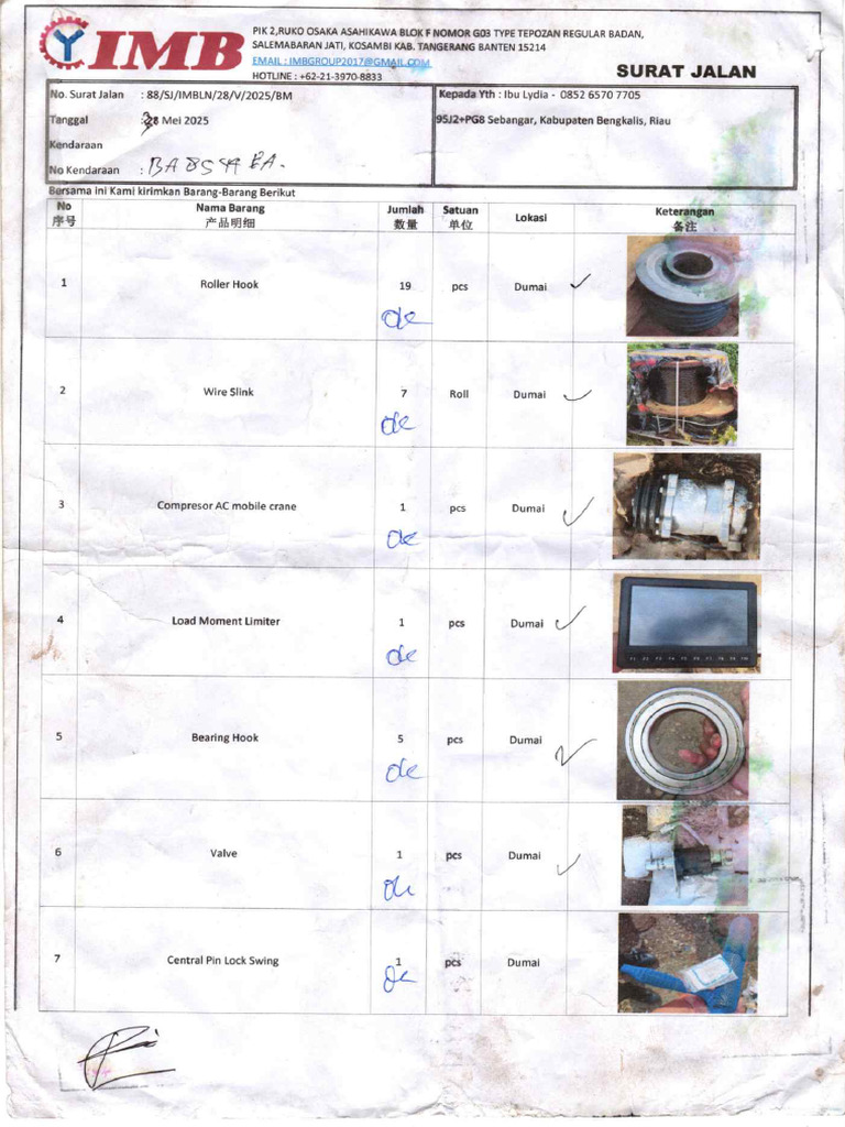 Surat Jalan IMB 09 Juni 2025 | PDF