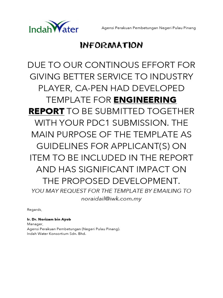 Engineering Report Template Request | PDF