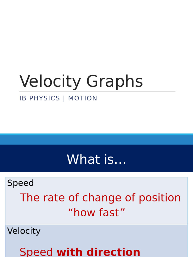 Motion 4 Velocity Graphs 1 Pdf Velocity Acceleration