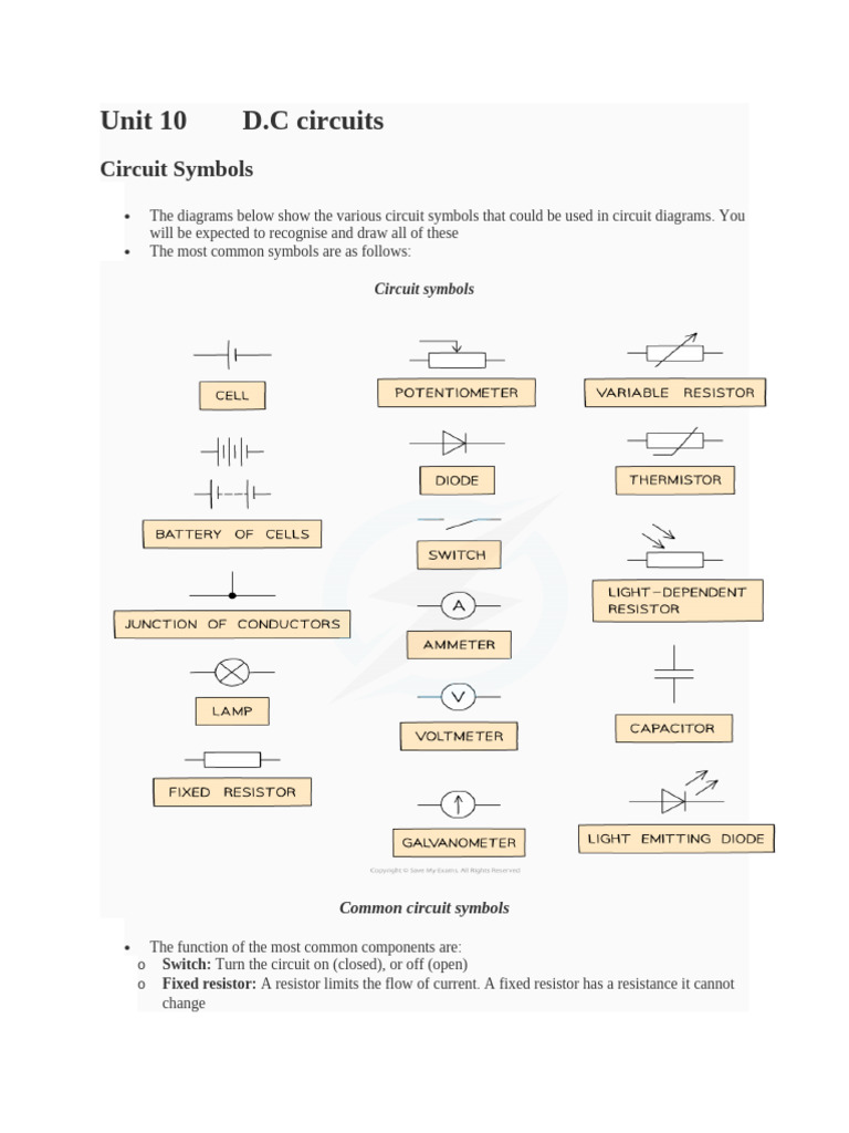 Unit 10 D.C Circuits | PDF | Series And Parallel Circuits | Voltage