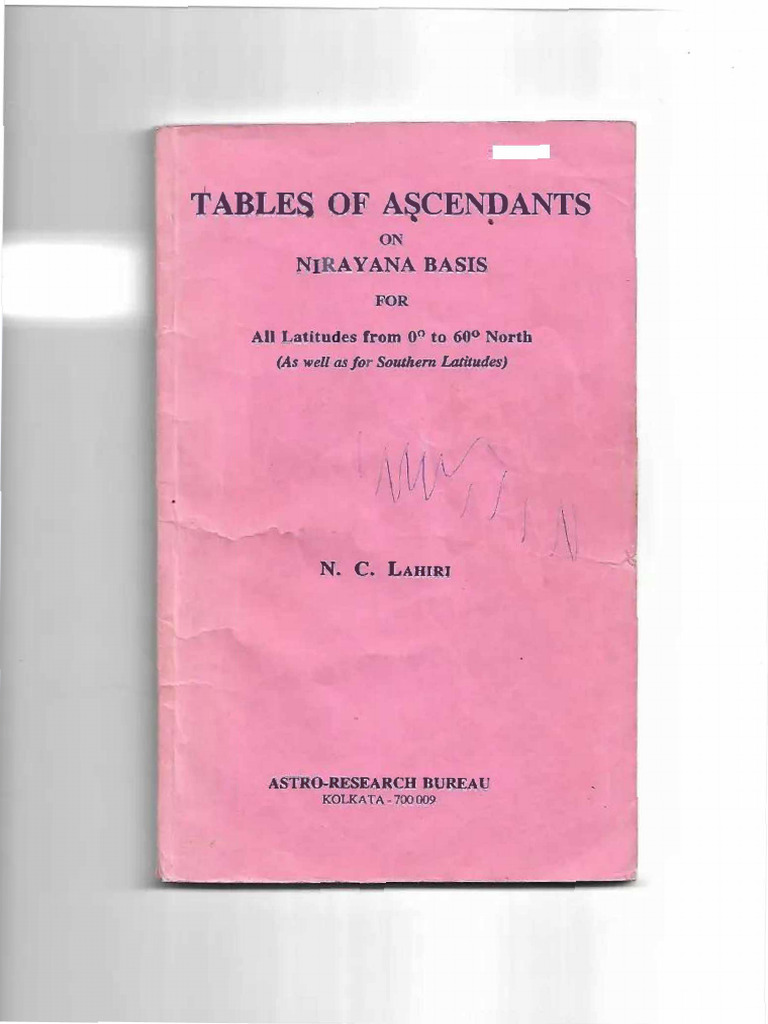 N.C. Lahiri Tables of Ascendants PDF | PDF