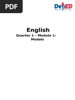 English: Quarter 1 - Module 1: Modals and Their Functions | PDF ...