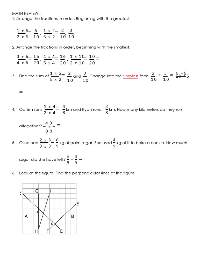 MATH REVIEW Grade 3 | PDF