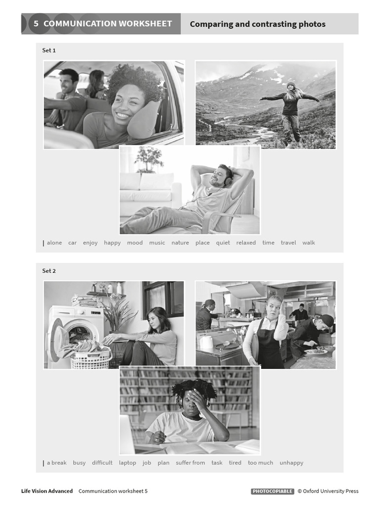 Life Vision Adv Comm Worksheet U5 | PDF