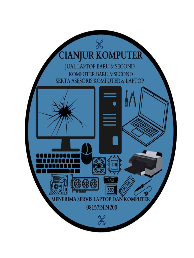 Blue and White Modern Computer Repair Logo | PDF