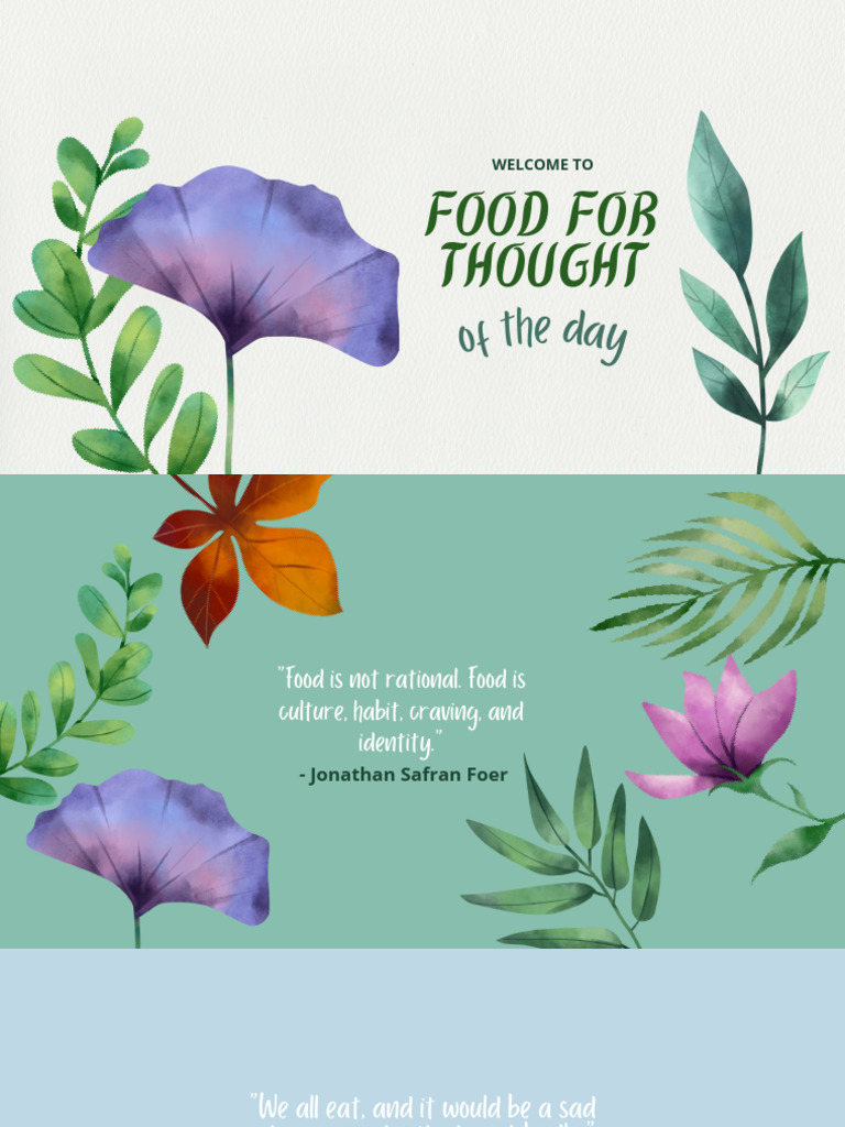 Food For Thought of The Day | PDF