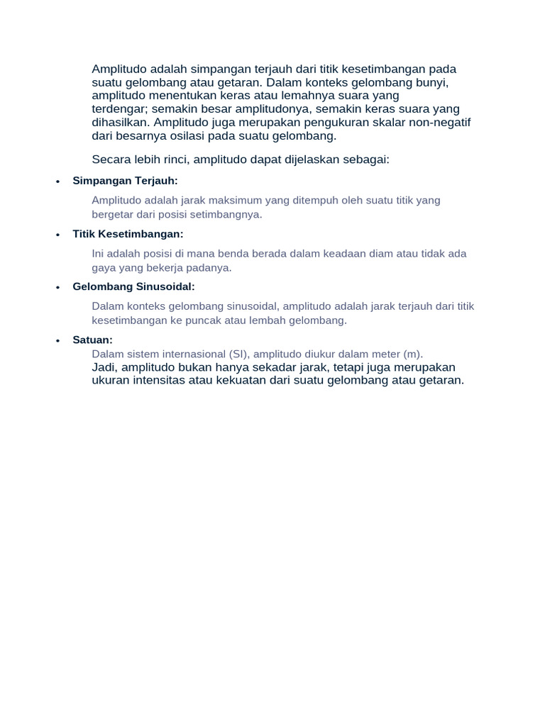 Pengertian dan Satuan Amplitudo | PDF