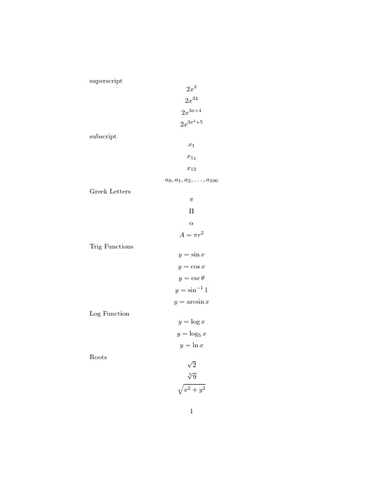 Mathematical Notation | PDF