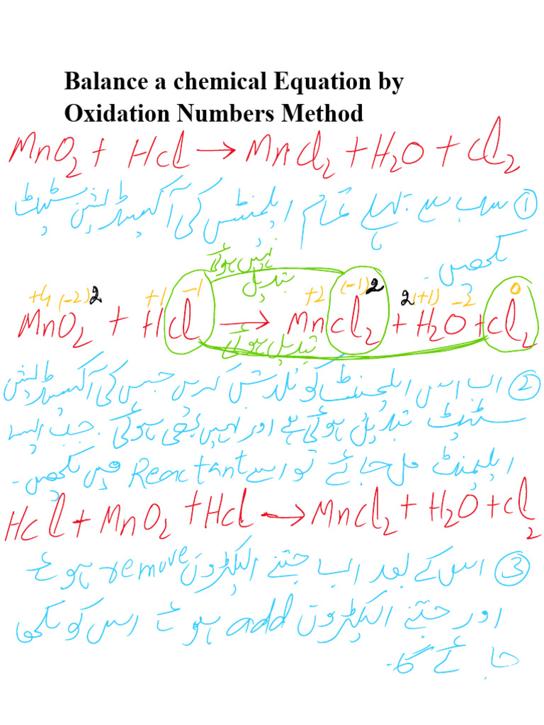 Balance A Chemical Equation by Oxidation Numbers Method | PDF