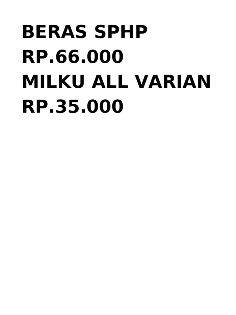 Beras SPHP | PDF