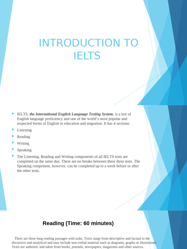 IELTS Test Overview and Format Guide | PDF