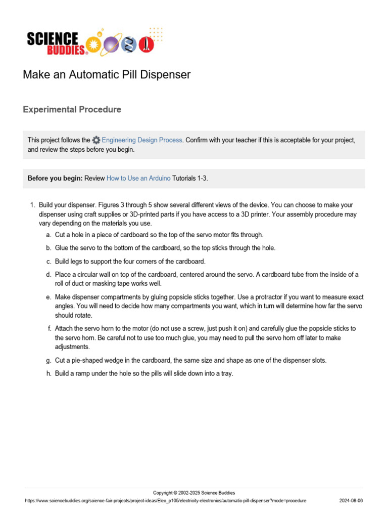 DIY Automatic Pill Dispenser Guide | PDF | Arduino