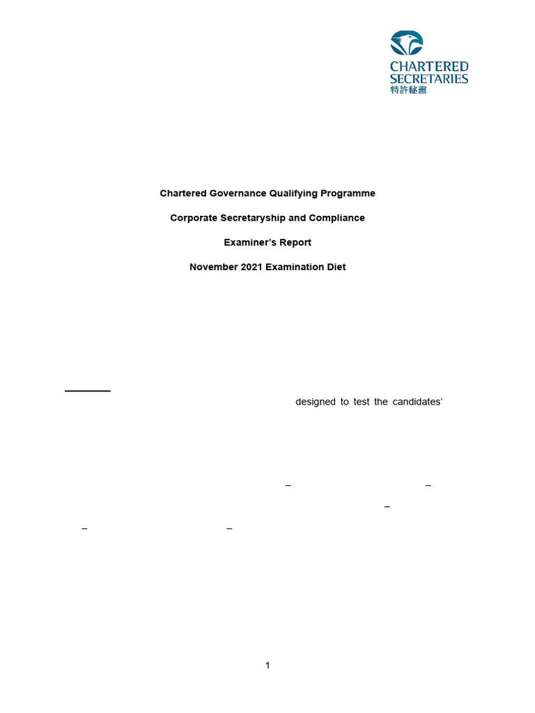 CGQP Nov2021 Examiner Report - CSC (Website) | PDF | Question | Knowledge